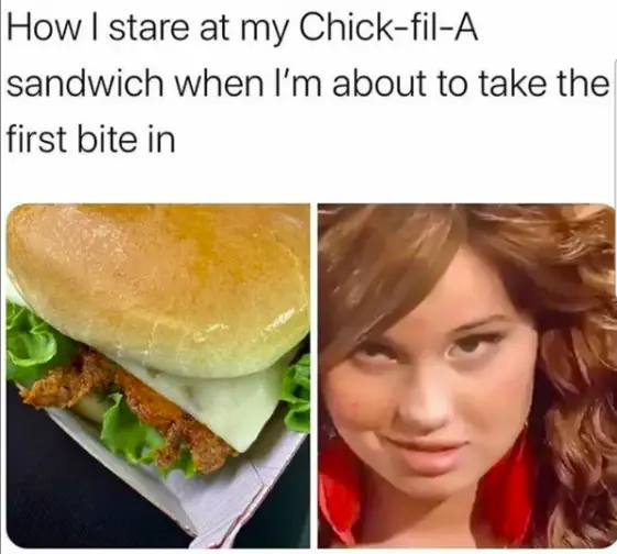 Staring A Chick-fil-A Sandwich
