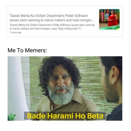 Palak Sindhwani Warning To Memers