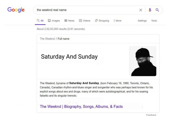 The Weeknd Real Name Meme Ft. Sunday And Saturday