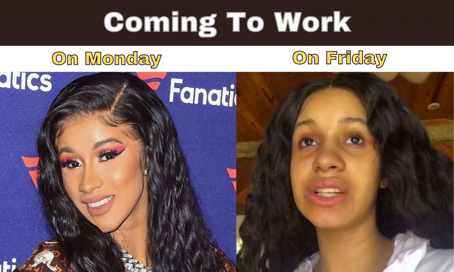 Cardi B Without Makeup Meme Ft. Jobs